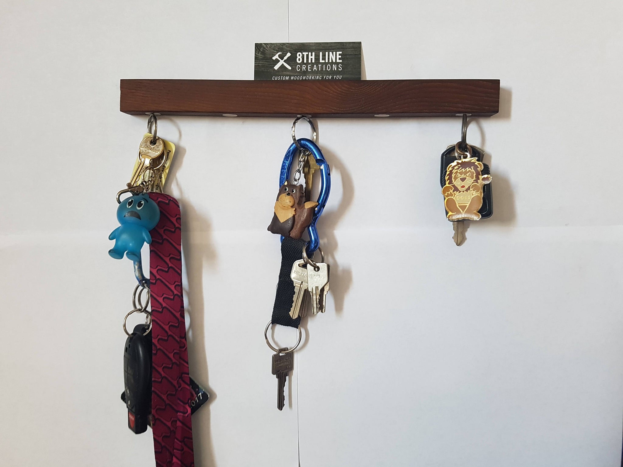 Magnetic Wall Mounted Key Holder - Smoked Ash - 12" – 8th Line Creations