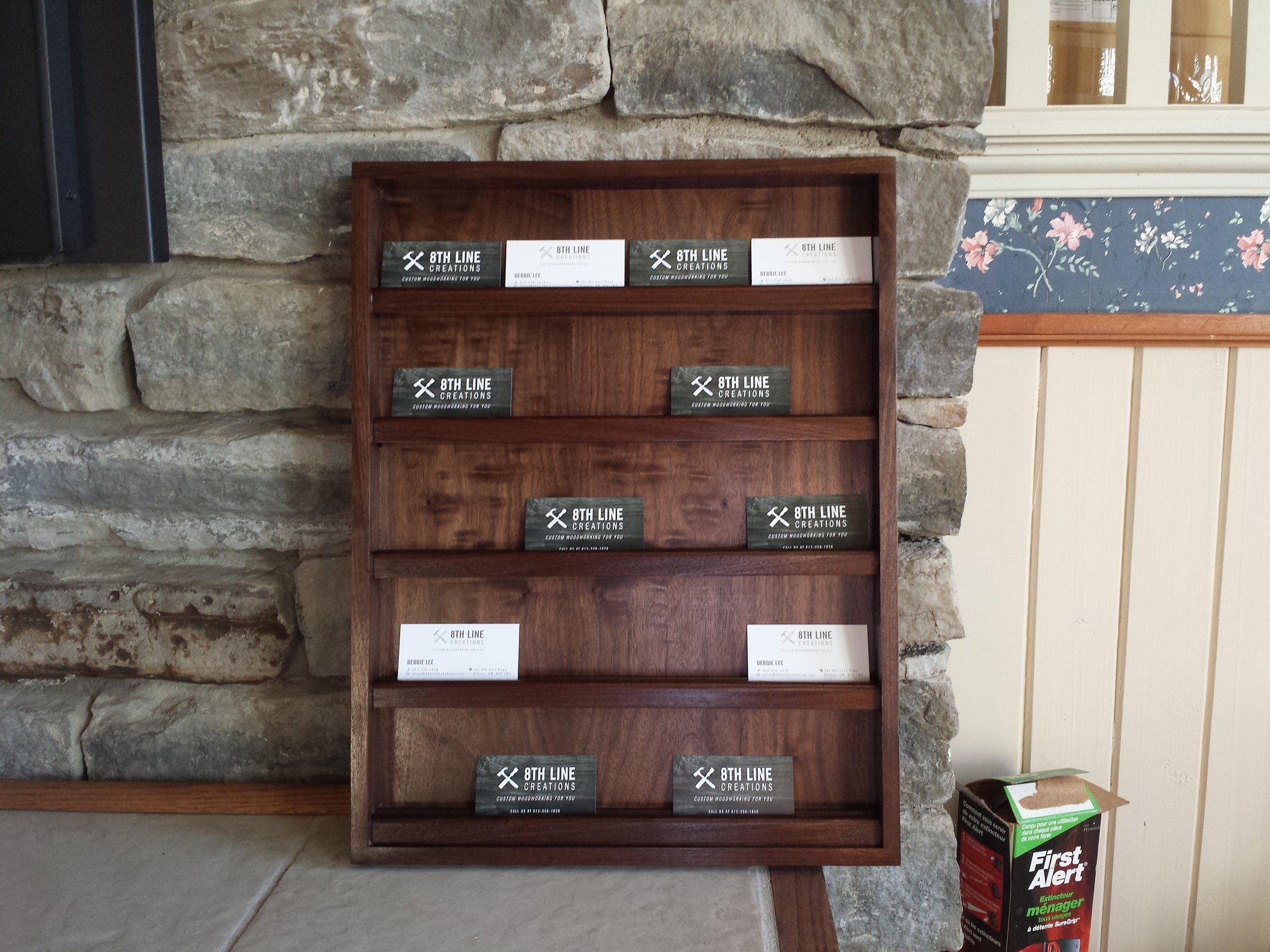 Wall Mounted Business Card Holder, hardwood, Gift Card Display, Hand ...