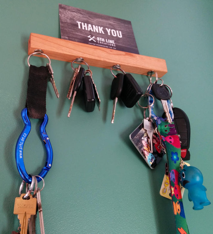 Wall Mounted Key Rack -Cherry Wood - 9" – 8th Line Creations